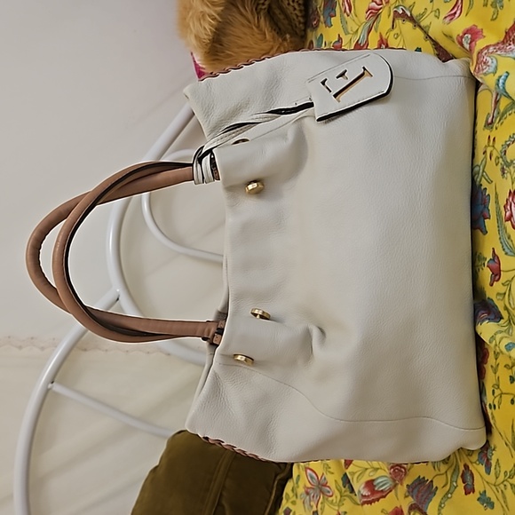 Furla | Bags | Furla Cream And Tan Satchel | Poshmark